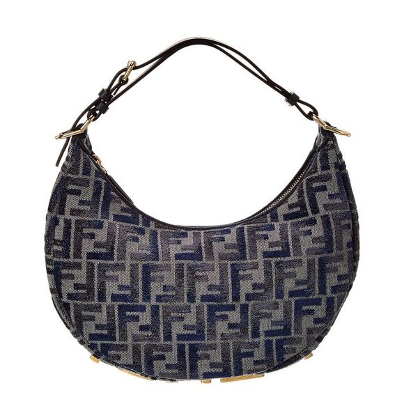 Fendi | Bags | Fendi Fendigraphy Small Ff Chenille Leather Hobo Bag ...